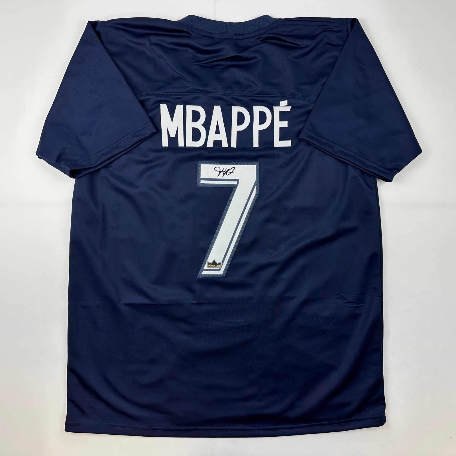 Facsimile Autographed Kylian Mbappe PSG Blue Reprint Jersey Size Men's ...