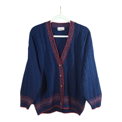 Vintage Cricket Lane V-neck Button-front Grandpa Cardigan Preppy Women ...