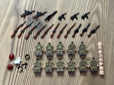 🇬🇧 Custom LEGO WW2 British Army Minifigure Lot – 11 Parabellum Bricks ...