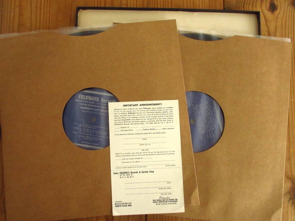 Leadbelly / Leadbelly'S Last Sessions Folkways Records Fa 2941 Flat | eBay