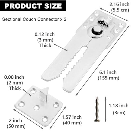 Couch Connectors Furniture Brackets Clips to Hold Sectional Together ...