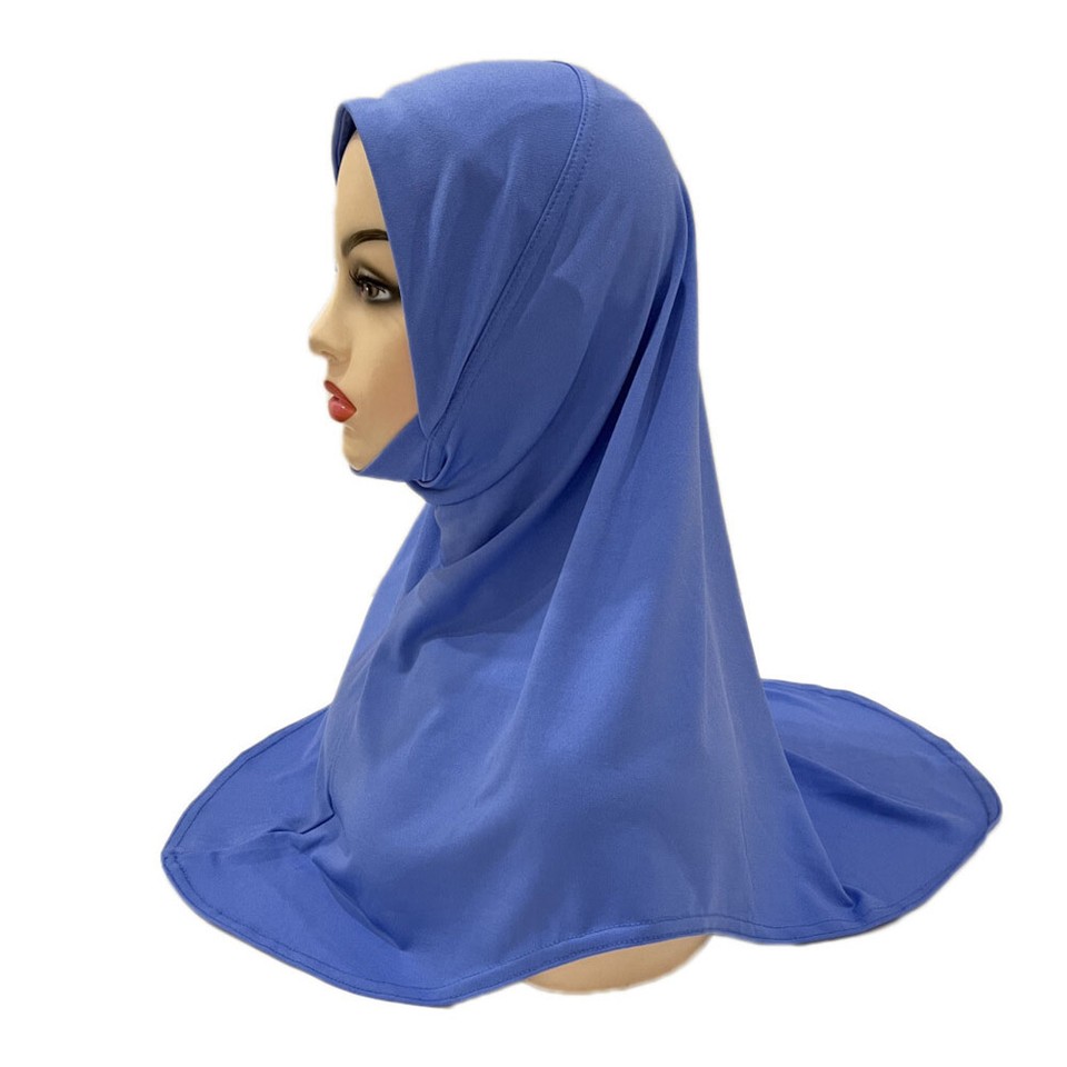 Muslim Hijab One Piece Kids Girls Head Scarf Instant Turban Wrap Shawls ...