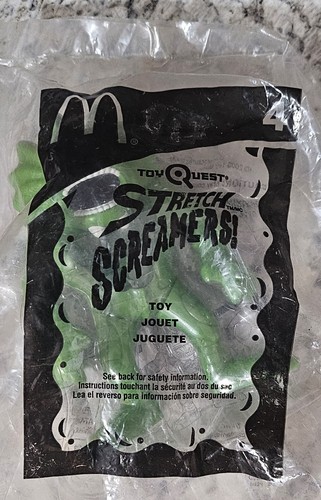 McDonalds Toy Quest Stretch Screamers Green Monster #4 New Sealed Happy ...