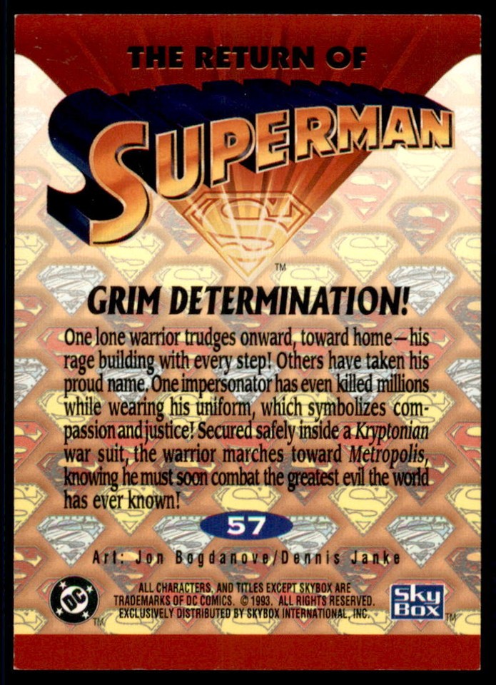1993 SkyBox The Return of Superman #57 Grim Determination | eBay