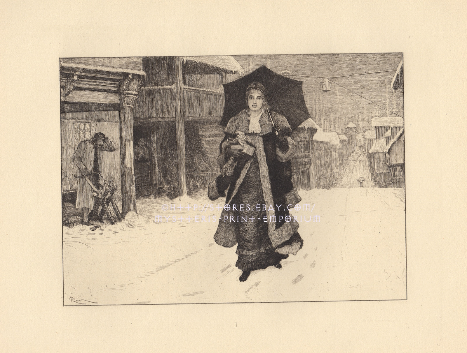 The Lady Bountiful-1891 ANTIQUE Vintage ART PRINT-ETCHING-Play ...