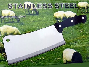 Edelstahl Hackbeil 850g / 39 cm Küchenbeil Hackmesser Metzgerbeil Beil ...