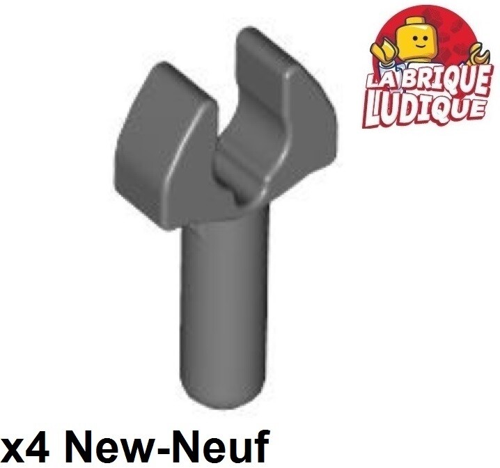 Lego 4x Bar 1L with Clip Mechanical Claw gris foncé/dark bluish gray ...