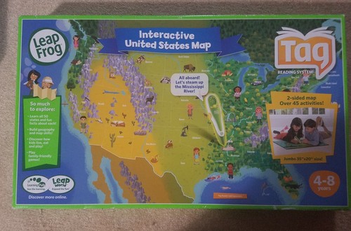 Leapfrog Tag Interactive United States Map 2 Sided Jumbo Size 35 x 20 ...