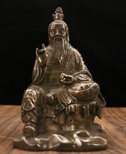 7" Tibet Taoism Bronze Brass Myth high lord Immortal God Tai Shang ...