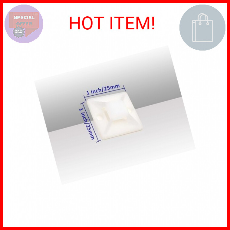 Cable Zip Tie Mounts 1x1 Inch Zip Wire Tie Mounting Base Self Adhesive ...