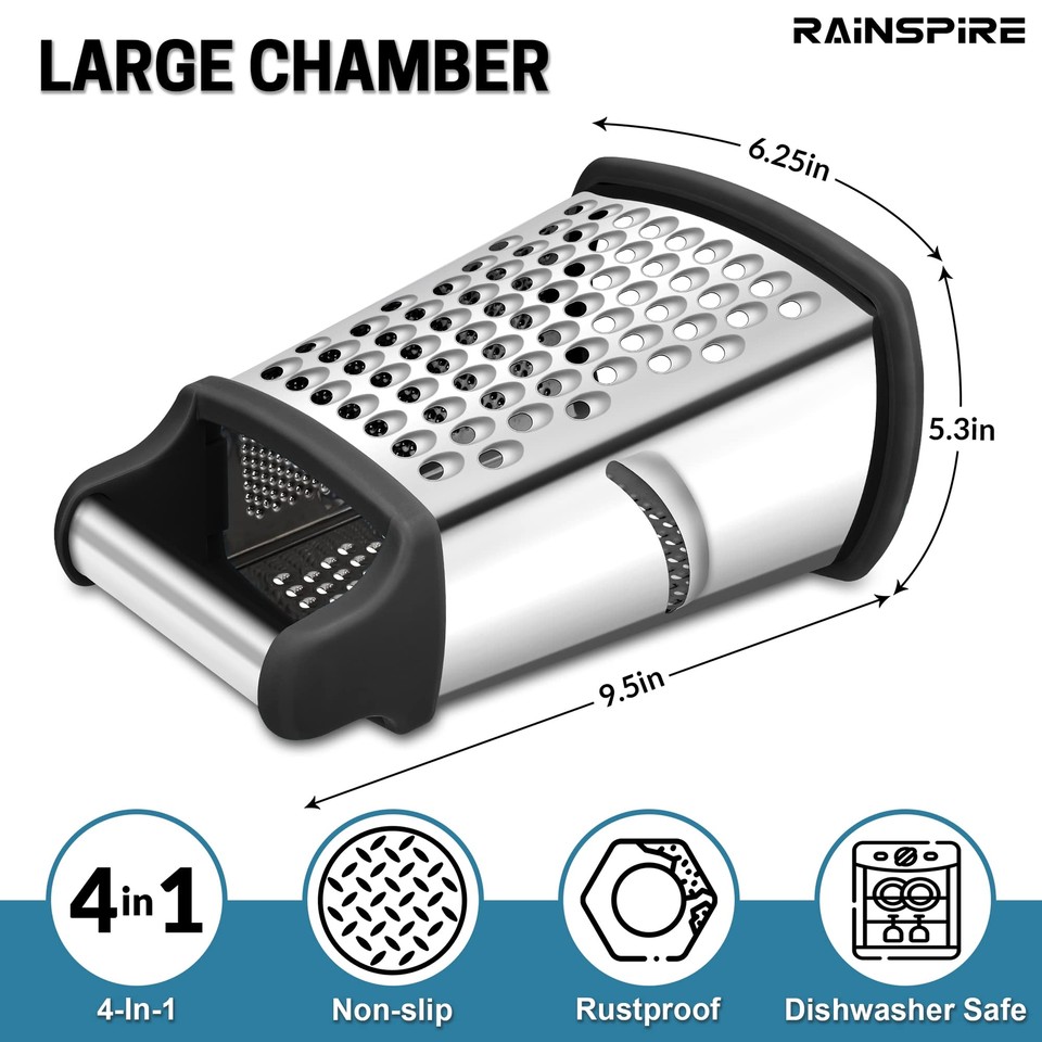 Professional Box Grater Cheese Grater Box for Kitchen Stainless Steel ...