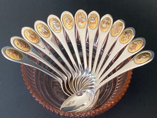 Vintage 1982 Reed & Barton Set of 13 Silver Plated Peter Rabbit Spoons ...