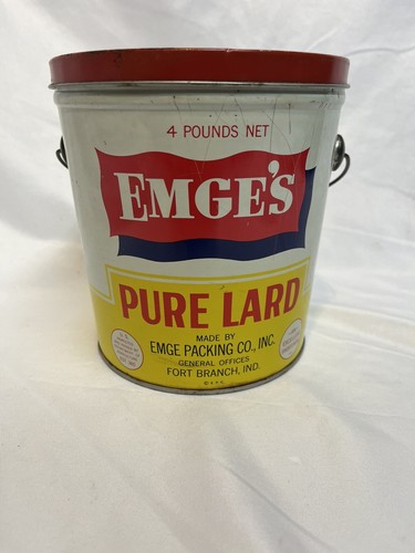 Emge’s Pure Lard Tin 4 Pound Fort Branch Indiana Advertising Vintage | eBay