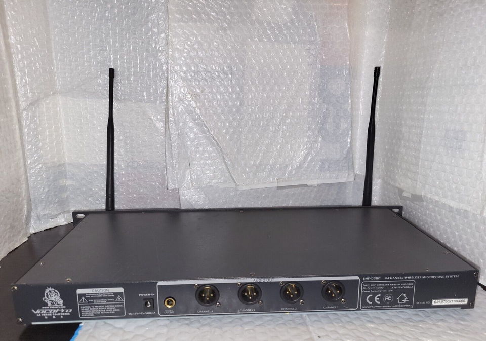 VocoPro UHF -5800 4 Channel Wireless Microphone System w/4 wireless ...