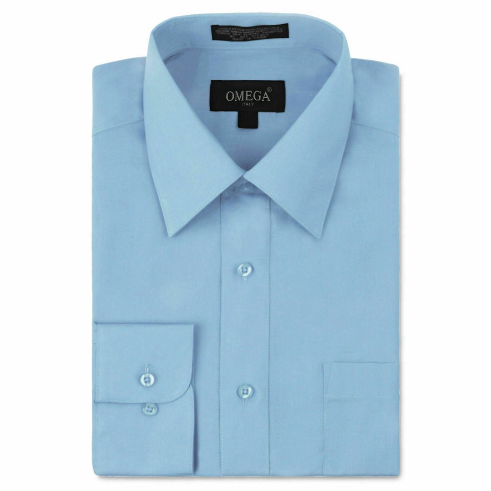 Men's Button Up Formal Dress Shirt Long Sleeve Solid Color Regular Fit ...