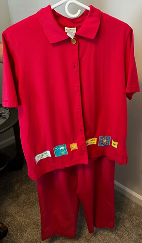 Vintage Koret Francisca Pants Set Hot Pink Size L Petite Length ...