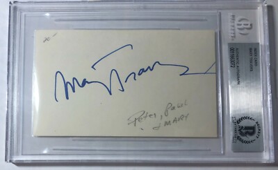 MARY TRAVERS HISTORIC AUTOGRAPHS HA LIMELIGHT SIGNATURES AUTO SIGNED ...