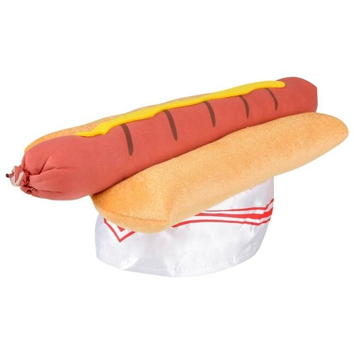 HOT DOG HAT - The Hotdog Weiner Cap Food-Prop-Halloween Funny Party ...