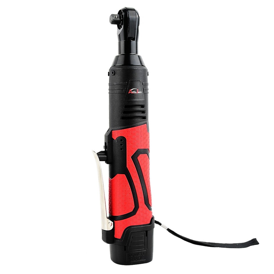 18V 2Battery Electric Cordless Ratchet 3/8" Right Angle Wrench Impact ...