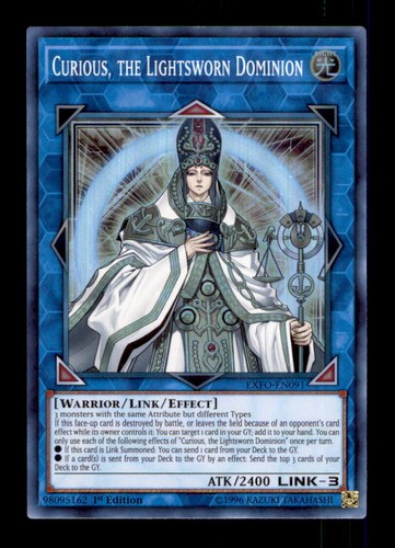 Yugioh EXFO-EN091 Curious The Lightsworn Dominion 1st Edition Super ...
