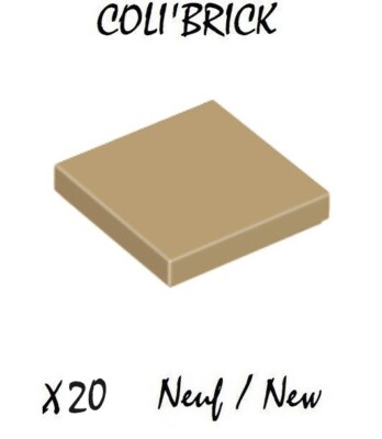 Lego 3068 b - 20x Plaque Lisse Tile 2x2 - Beige F. Dark Tan - 3068 ...