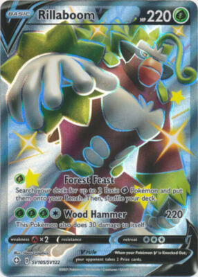 Rillaboom V (Shiny) - SV105/SV122 Shining Fates NM Pokemon TCG | eBay