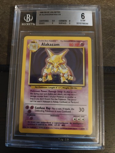 Pokémon TCG Alakazam Base Set 1/102 Holo BGS 6 | eBay