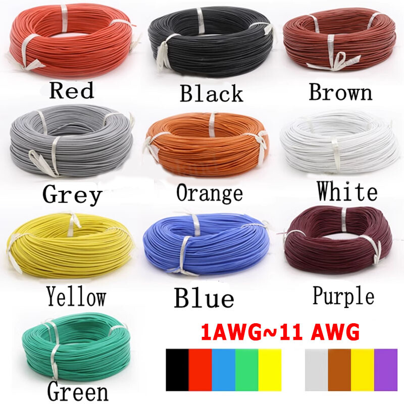 Silicone Stranded Flexible Cable Wire 1-11AWG Gauge 0.08mm Tinned ...