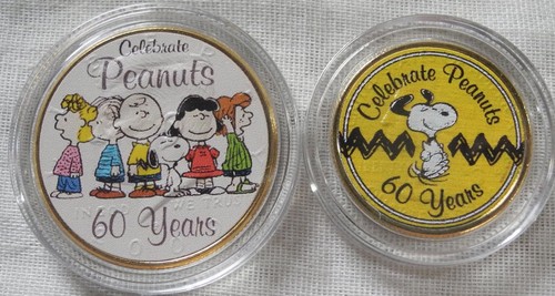 Snoopy y516 Us 1/2 1/4 Dollar Coin Set Of 2 60Th Anniversary Limited ...