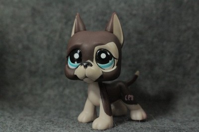 Authentic Littlest Pet Shop LPS Brown Cream Great Dane Dog #817 READ | eBay