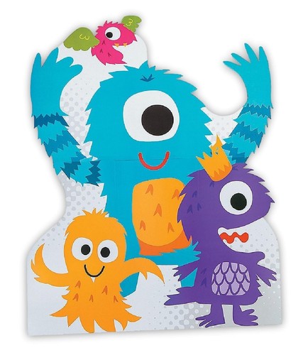 Large 4.5ft Tall Friendly Monsters Cardboard Stand-Up Halloween Party ...