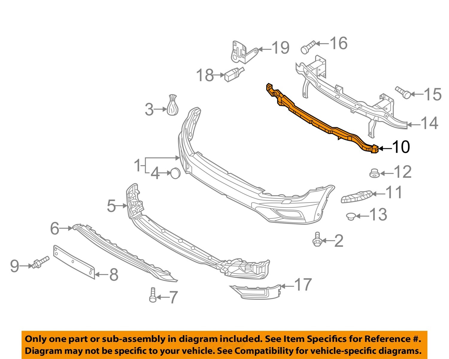 VW VOLKSWAGEN OEM 2018 Tiguan Front Bumper Grille-Absorber 5NN807248D ...