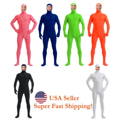 DH Zentai Suit Men's Spandex Halloween Full Body Open Face Costume | eBay