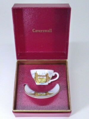 Caverswall China Tower Bridge London Miniature Cup & Saucer M Grant ...