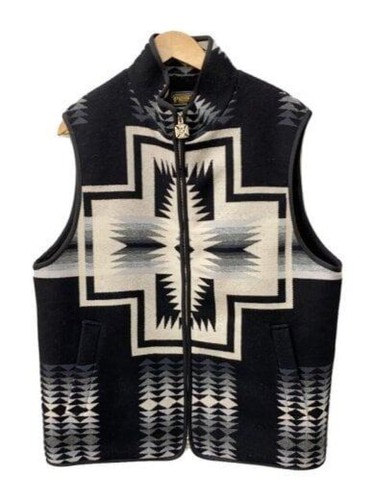 Pendleton x Bill Wall Leather Wool Vest Black XL | eBay