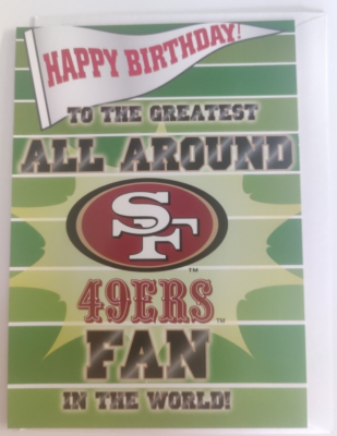 49ers Printable Folding Birthday Cards San Francisco 49ers NFL