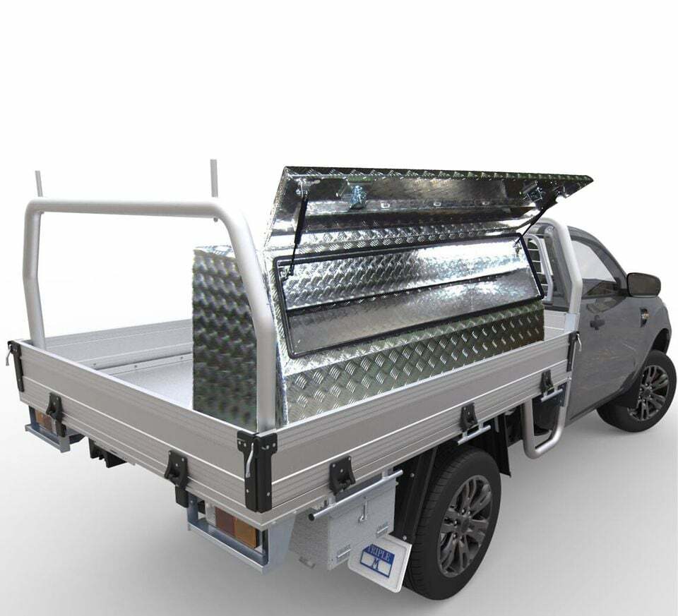 170CM Heavy Duty Aluminium Checker plate Tool Box UTE Trailer Storage ...