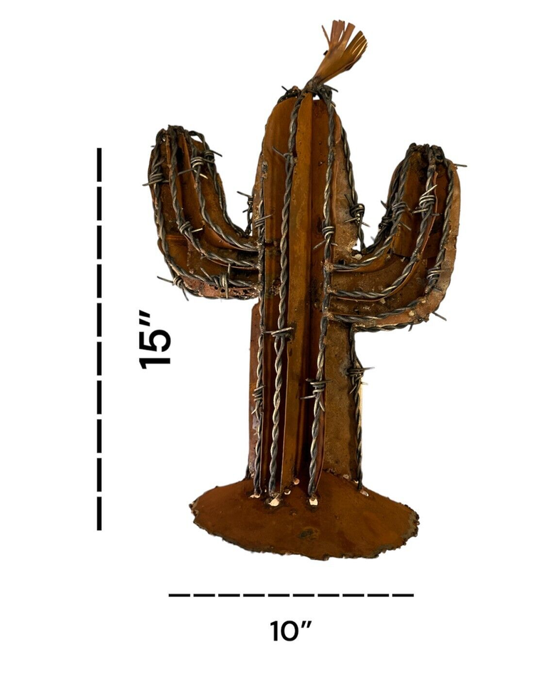 SAGUARO METAL ART , RUSTED METAL , PATIO , CACTUS , BARBWIRE , RUST | eBay