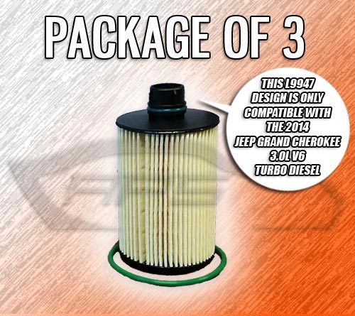OIL FILTER L9947 FOR 2014 GRAND CHEROKEE 3.0L - CASE OF 3 - REPLACES ...