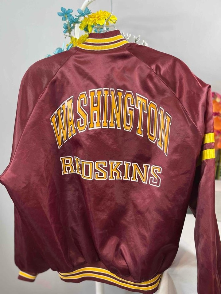 Vintage 90s CHALK LINE Washington Redskins NFL Graphic Bomber Varsity ...