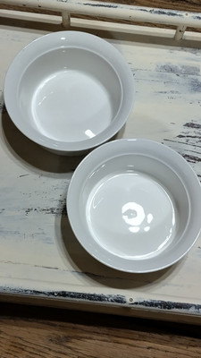 Vintage Oneida OvenBrite White Ceramic 5.5" Baking 2 Dishes Ramekins | eBay