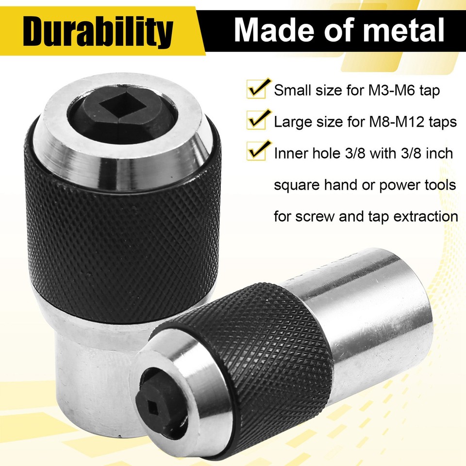 2Pcs Tap Socket Ratchet Tap Wrench 3/8inch Drive Hand Tool 1/4-1/2 ...