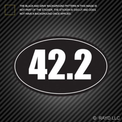 Oval 42.2 Sticker Die Cut Vinyl marathon oval km kilometers run runner ...