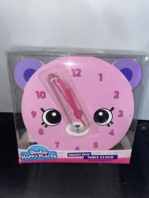 Shopkins Happy Places Dreamy Bear Table Clock Brand New! For Kids Room ...