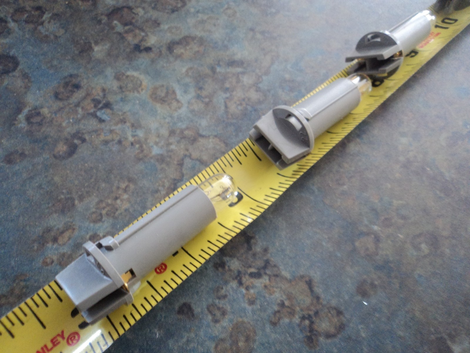 3 Pachislo Slot Machine Long Grey Wedge Bulbs & Bases - 1-5/8" Long ...