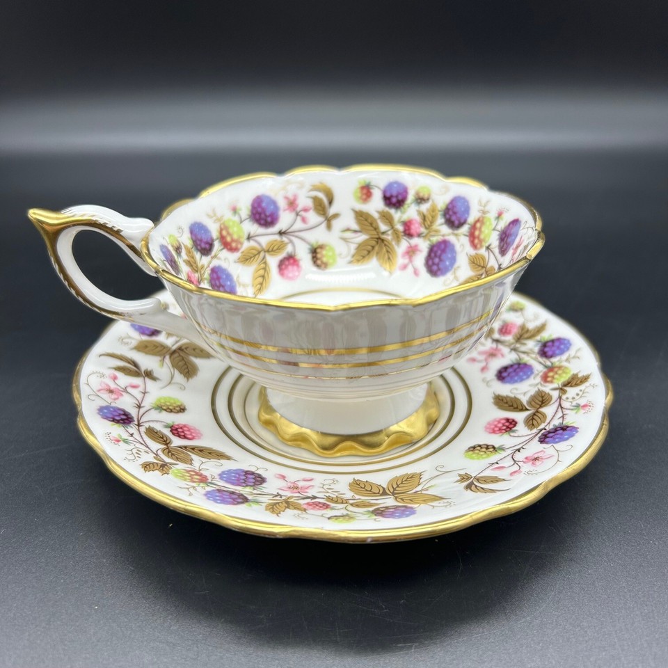 Vtg Royal Stafford Golden Bramble Bone China Teacup & Saucer Set | eBay