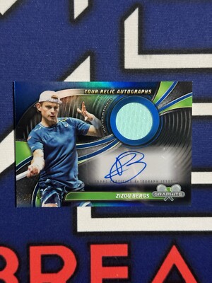 ZIZOU BERGS 2024 TOPPS GRAPHITE TENNIS BLUE AUTO AUTOGRAPH PATCH RELIC ...