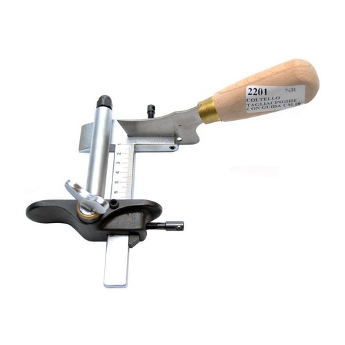 COLTELLO TAGLIACINGHIE CON GUIDA 10CM TRINCETTO PROFESSIONALE PER PELLE ...