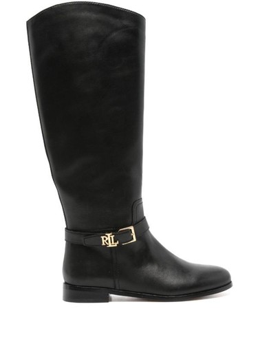 *Ralph Lauren Brooke Women's Size 7.5B Black Burnished Riding Boots New ...