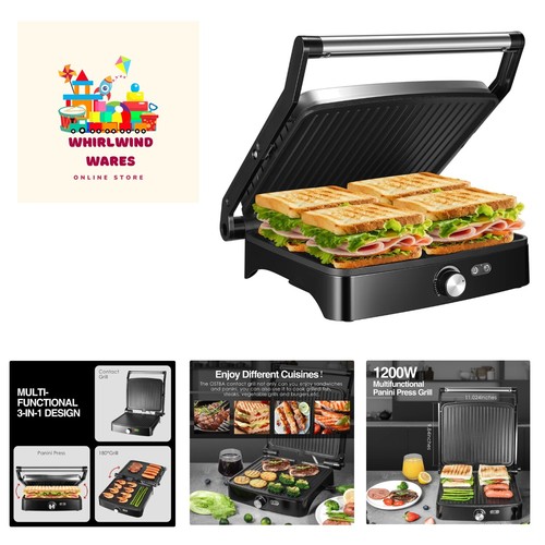 Panini Press Grill Indoor Sandwich Maker with Temperature Setting, 4 ...